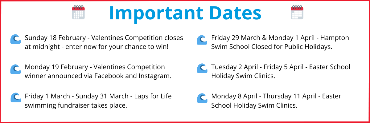 Hampton Swim School Important Dates